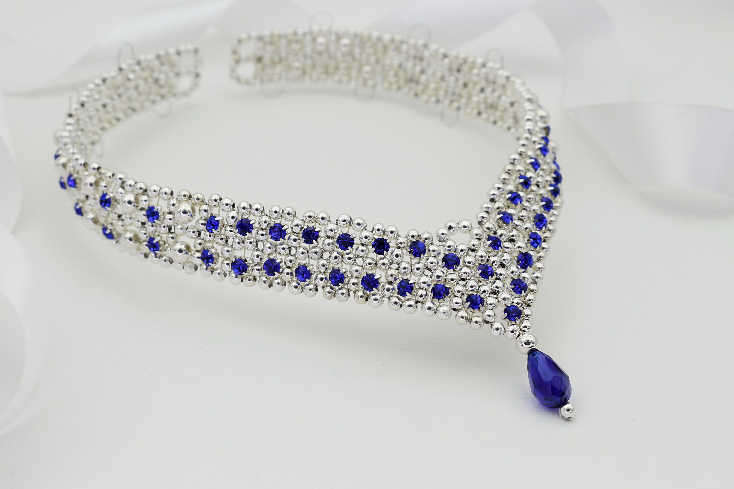 Royal Blue Headpiece Crystal Silver Tiara for Ballet - Etsy