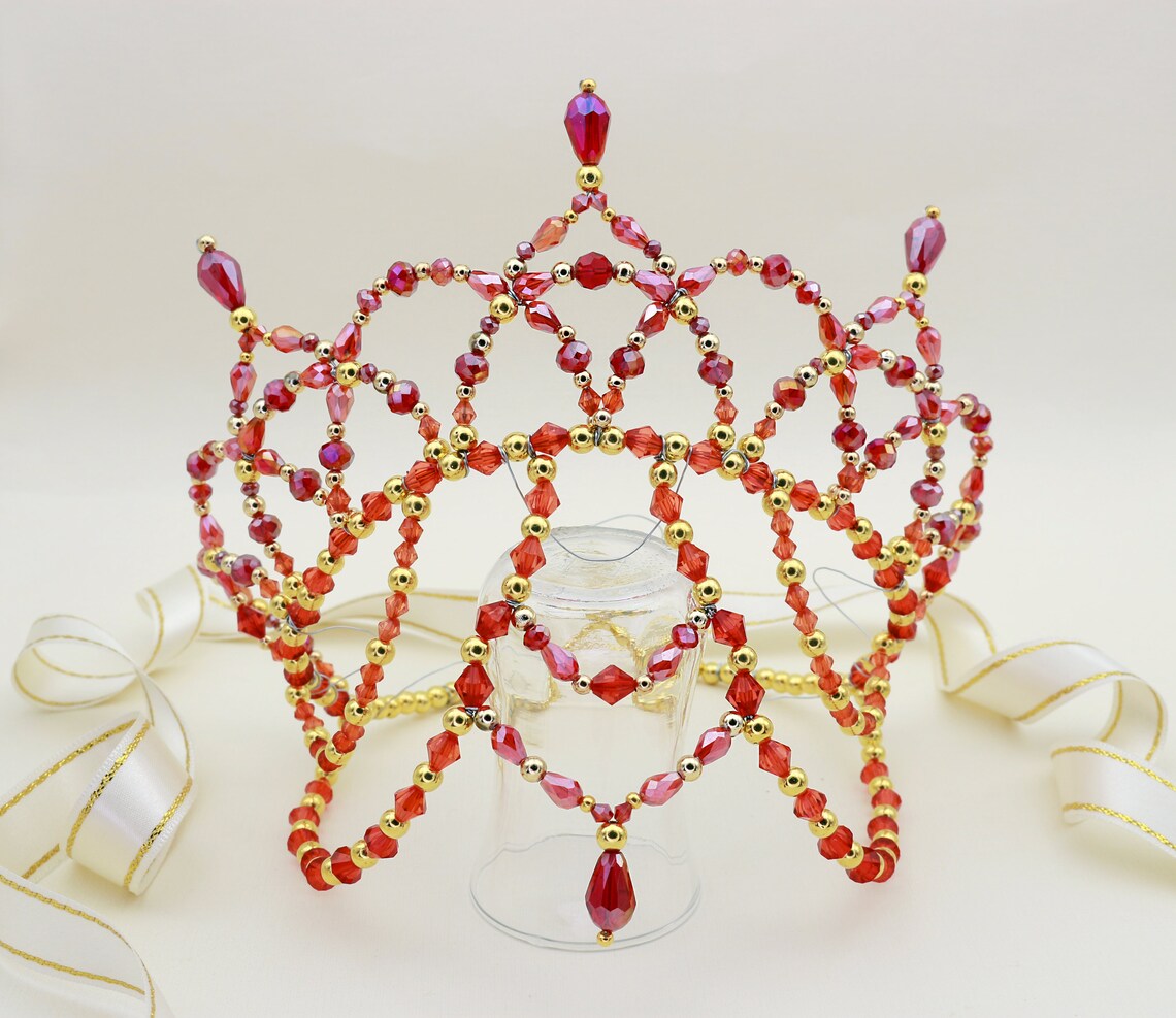 Ballerina Crown Tiara Ballet Royal Blue Crystals Gold - Etsy