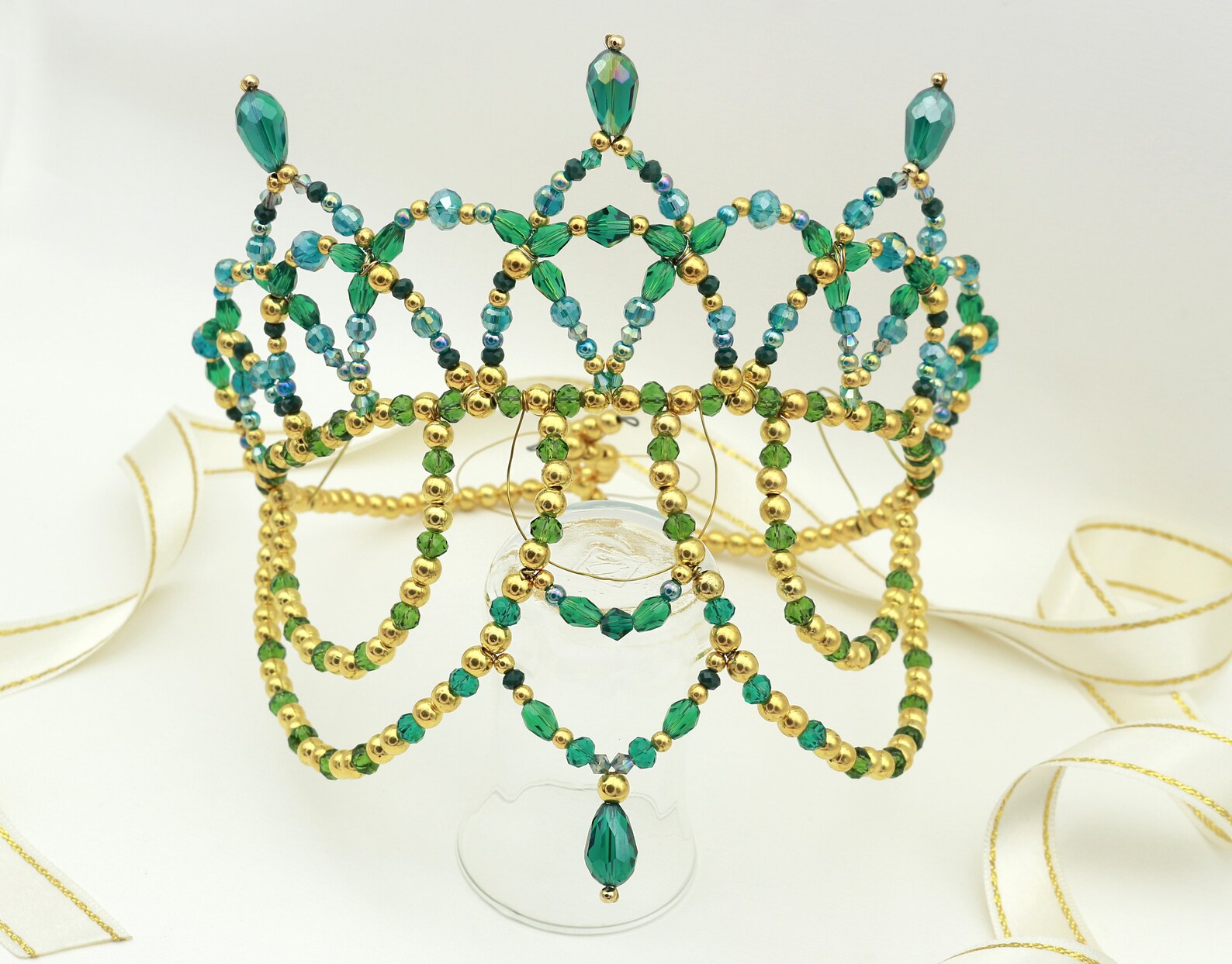 Ballerina Crown Tiara Ballet Royal Blue Crystals Gold | Etsy