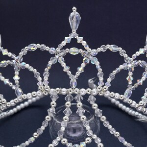 White Crystal Crown for Ballet Variation Headpiece Jewelry Dancer Tiara ...