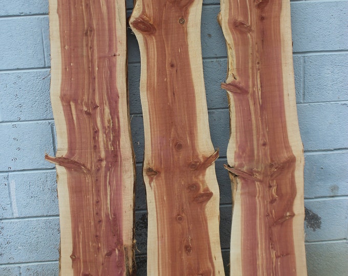 Three Red Cedar Live Edge Raw Rustic Slabs Planks Raw 72 Inches - Etsy