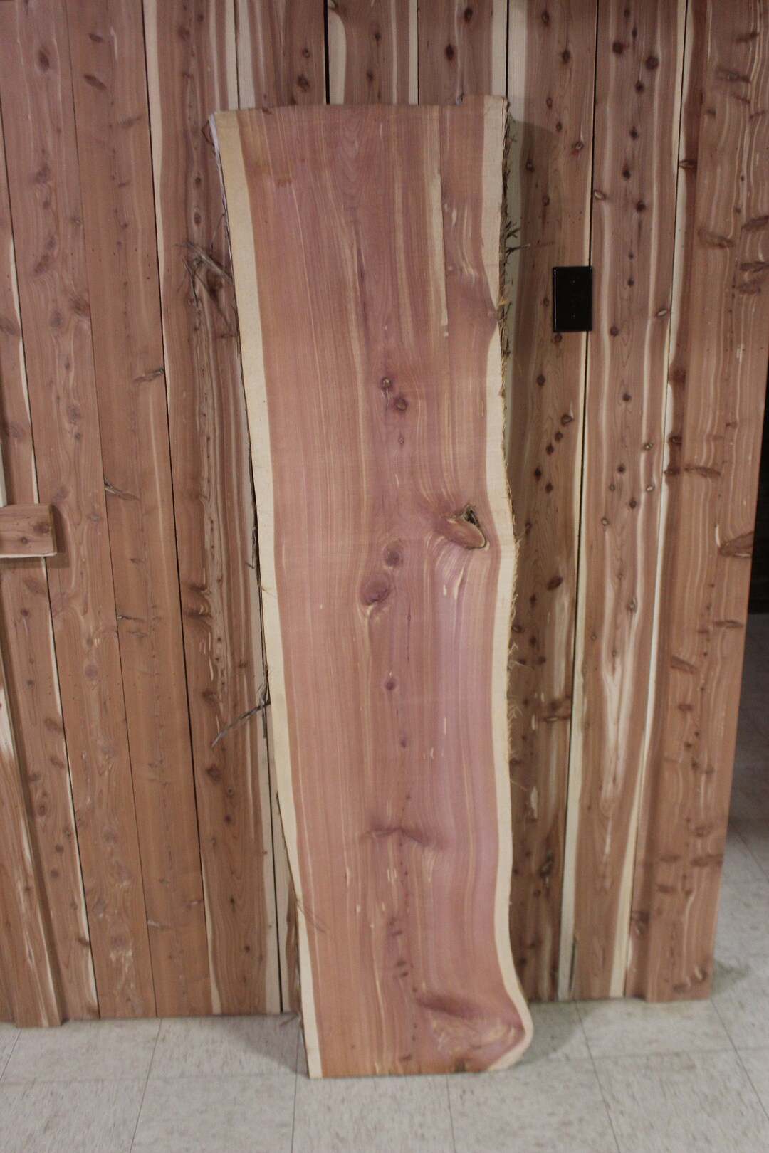 Large Red Cedar Slab Thick Live Edge Raw Rustic Plank 72 Inches 2 1/2 ...