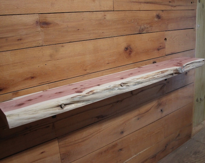 Red Cedar Mantel Floating Shelf Live Edge 72 Inches - Etsy