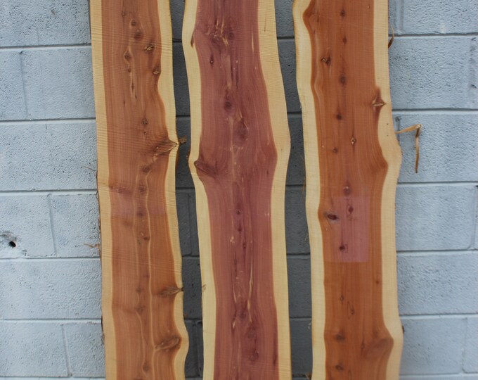Three Red Cedar Live Edge Slabs Rustic Raw 72 Inches - Etsy