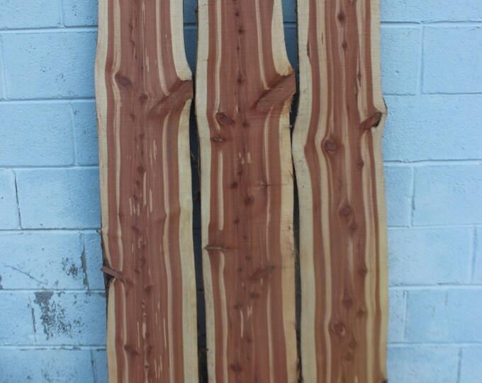 Three Red Cedar Live Edge Slabs Rustic Planks Live Edge 72 Inches - Etsy