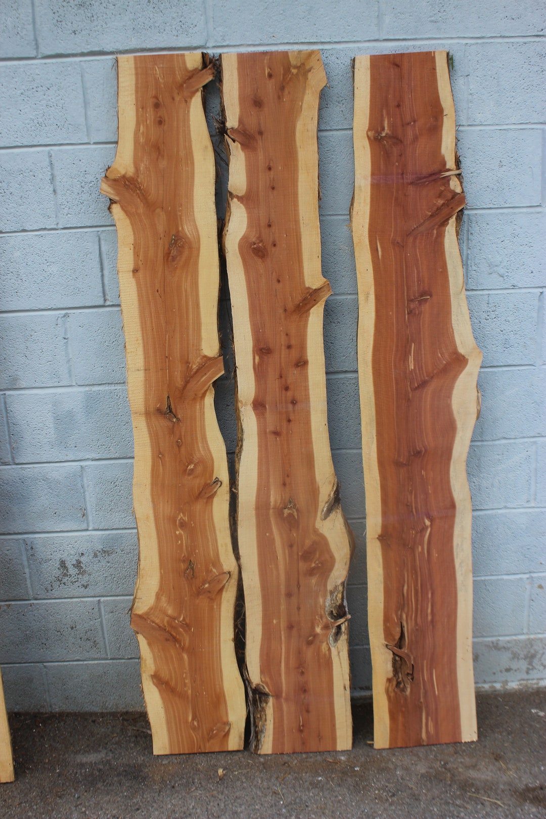 Three Red Cedar Live Edge Slabs Raw Rustic Planks 72 Inches - Etsy
