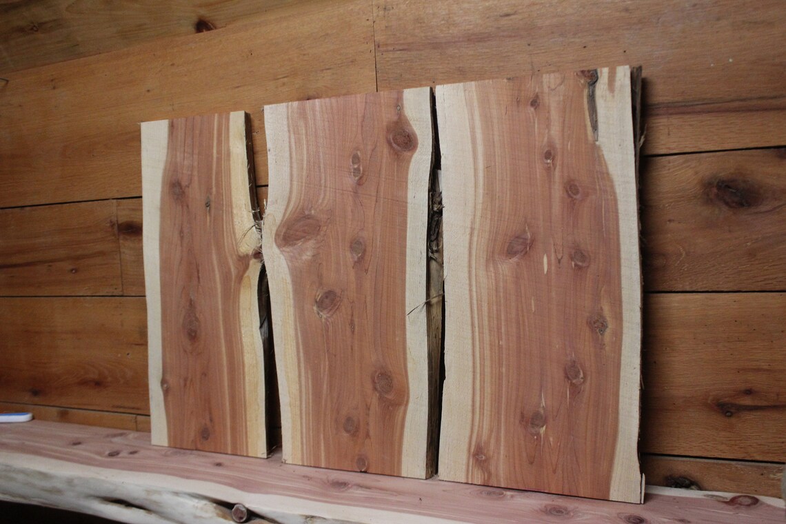 Red Cedar Live Edge Slabs Three Red Cedar Slabs - Etsy