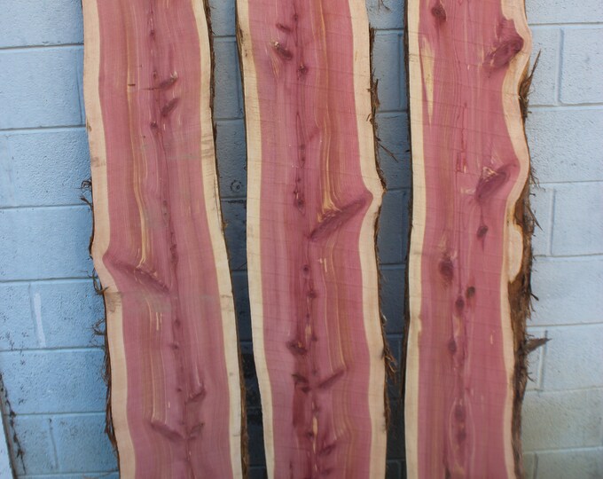 Three Red Cedar Slabs Live Edge Raw Rustic Man Cave 72 Inches - Etsy