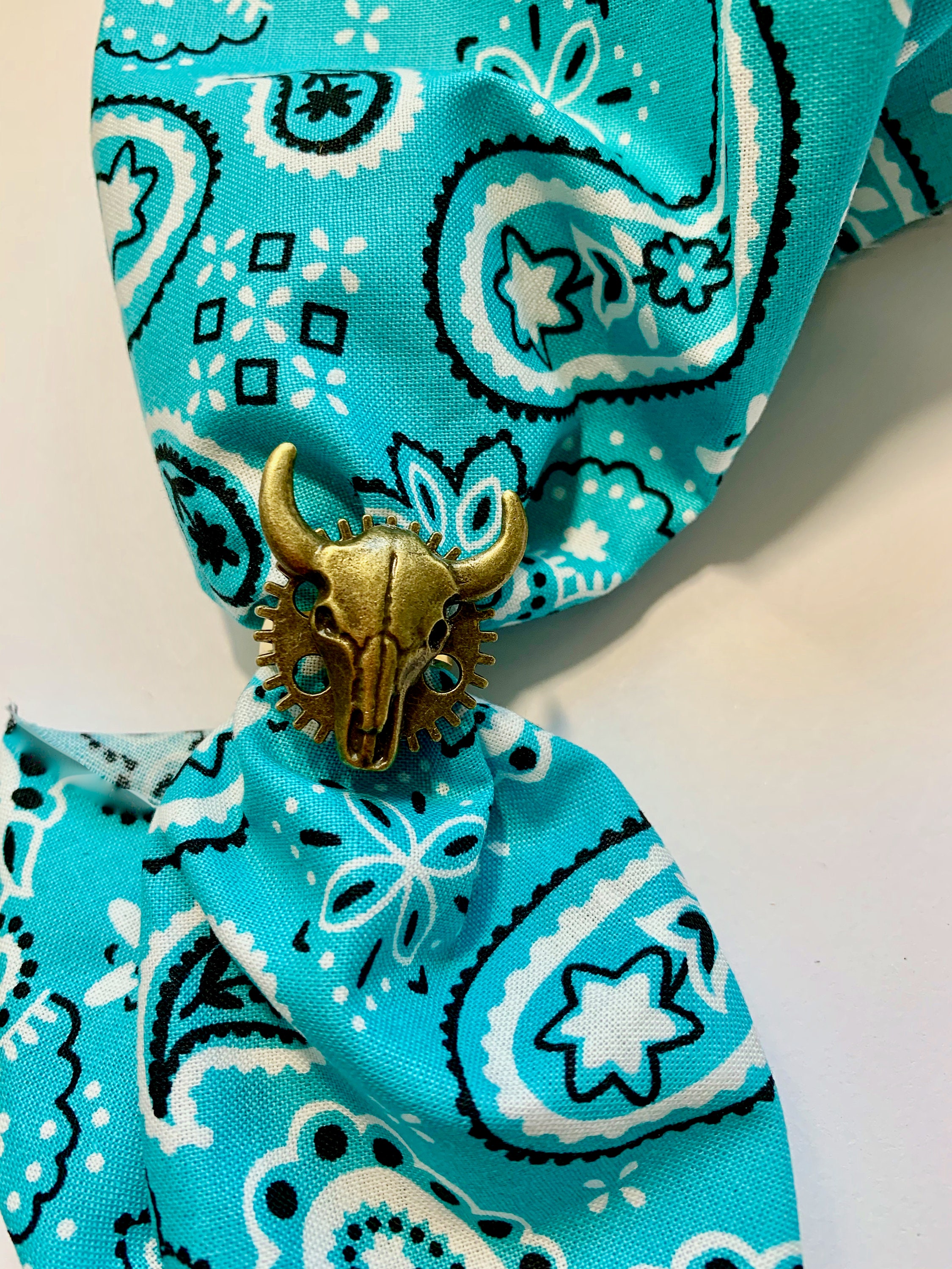 Steampunk Cowboy Neckerchief Slide Brass Steer and Slide Gear SASS ...