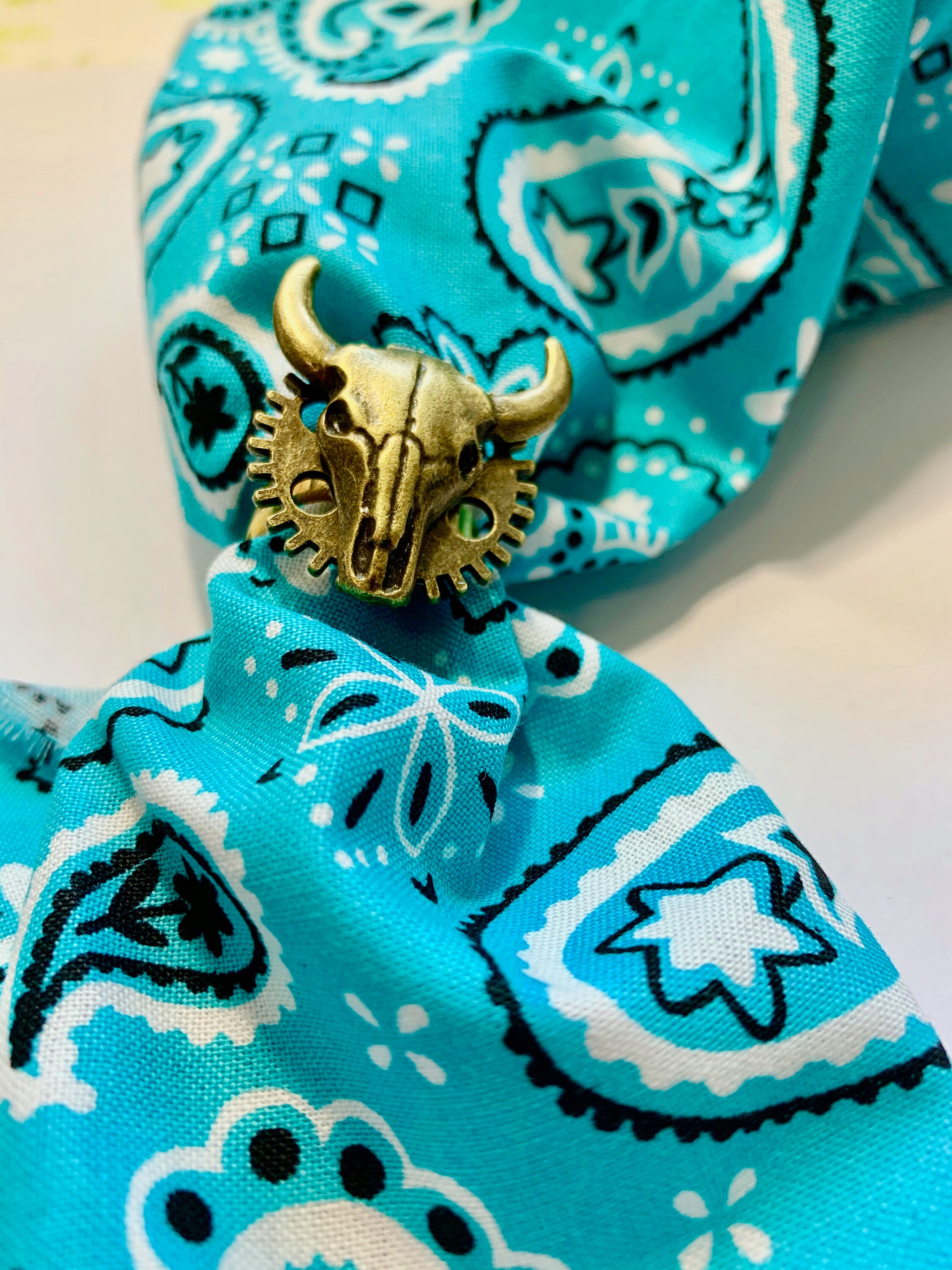 Steampunk Cowboy Neckerchief Slide Brass Steer and Slide Gear SASS ...