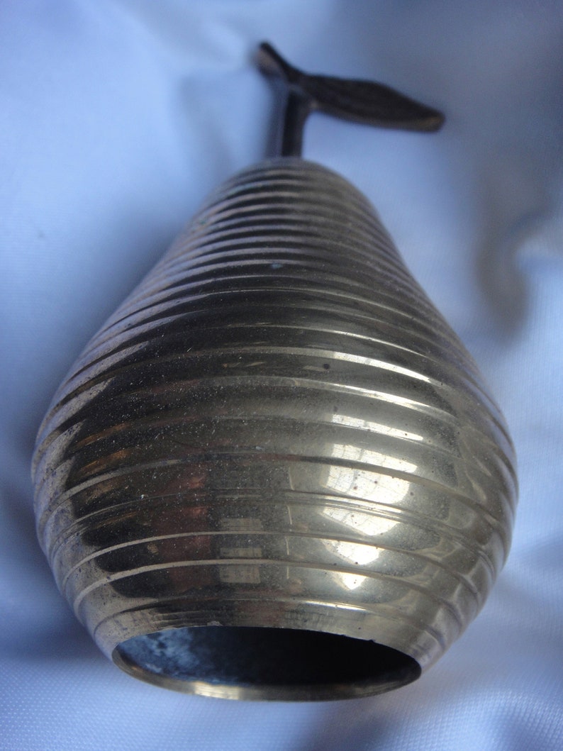 Vintage Brass Pear Shaped Bell - Decor Sculpture Functional Fruit Brass ...