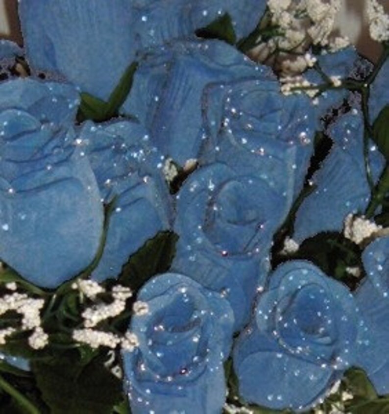 Periwinkle Silk Rose Flowers / Raindrops - Wedding Flowers- Bridal ...