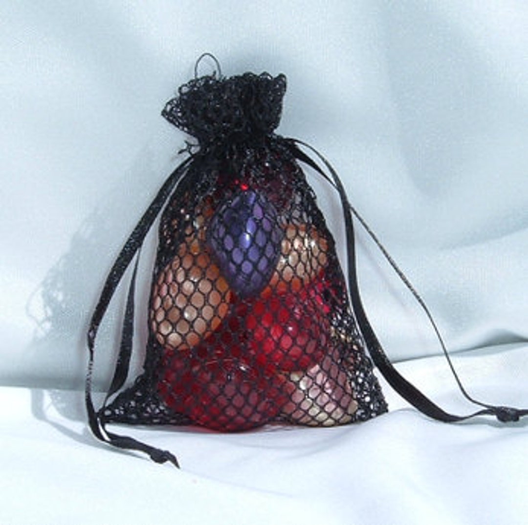 3x4 Mesh Fishnet Wedding Favor Gift Bags/jewelry Pouches - Black (10 ...