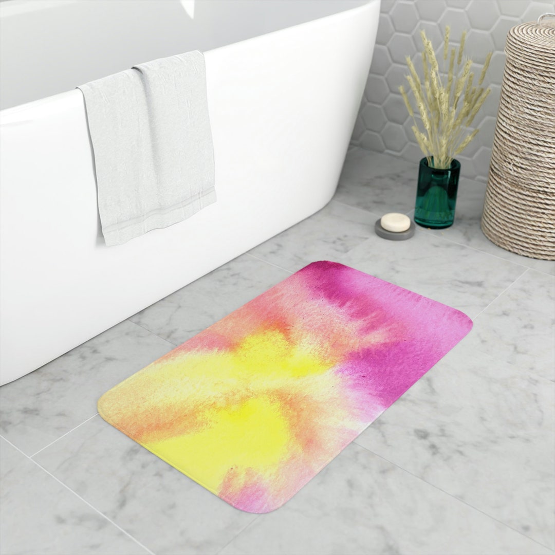 Pink Bath Mat, Shower Accessories, Unique Bath Mat, Abstract Bath Mat ...