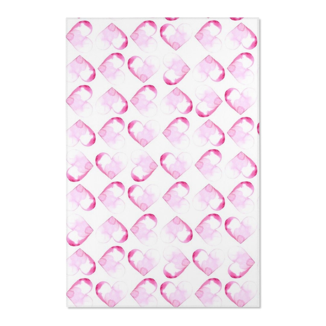 Hearts Area Rug, Pink Heart Rug, Dorm Room Rug, Teenager Room Decor ...