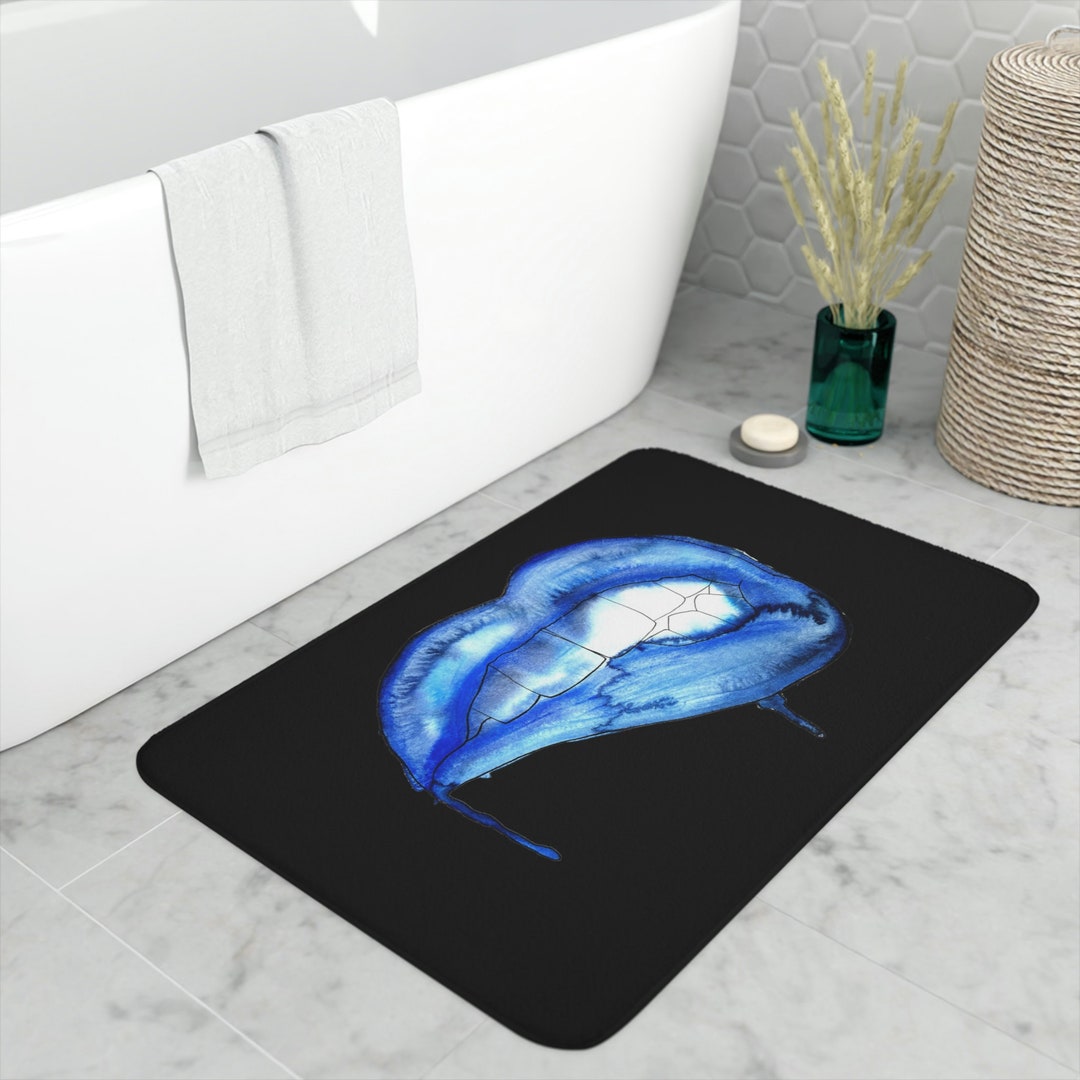 Lips Bath Rug, Colorful Bath Mat, Shower Accessories, Black Bath Mats ...