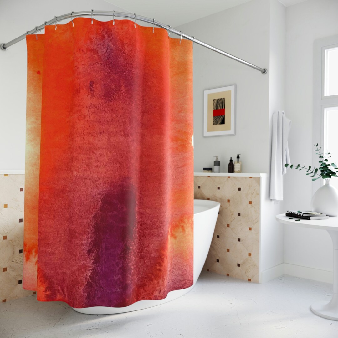 Watercolor Shower Curtain, Unique Shower Accessories, Colorful Shower ...