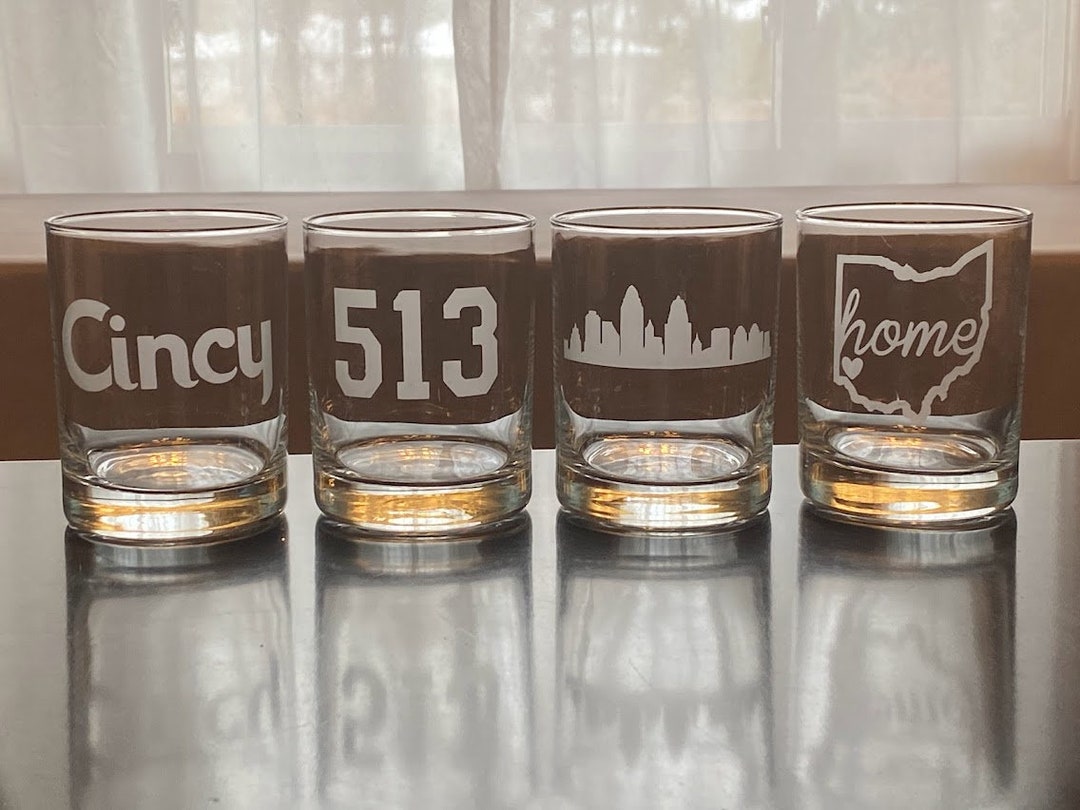 Cincinnati Glasses - 4 Cincinnati Rocks Glasses - Cincinnati - OHIO ...