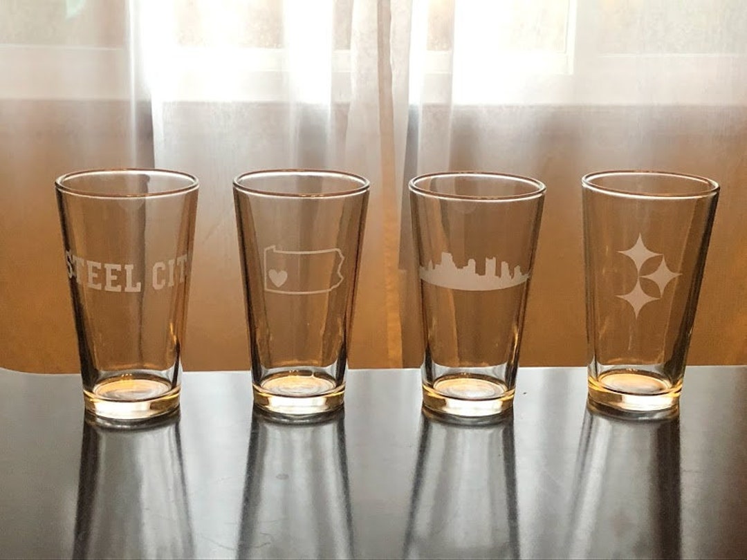 Pittsburgh Glasses Pint Glass Gift Set 4 Pint Glasses - Etsy