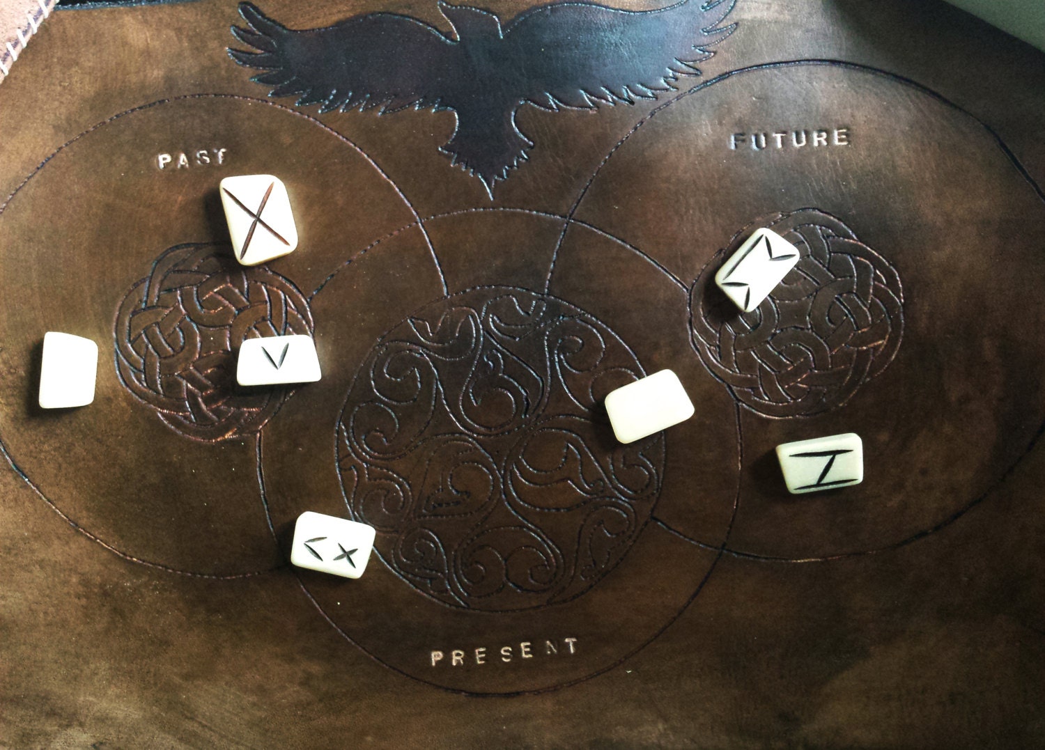 Rune Casting Mat Genuine Leather Past Present Future | Etsy