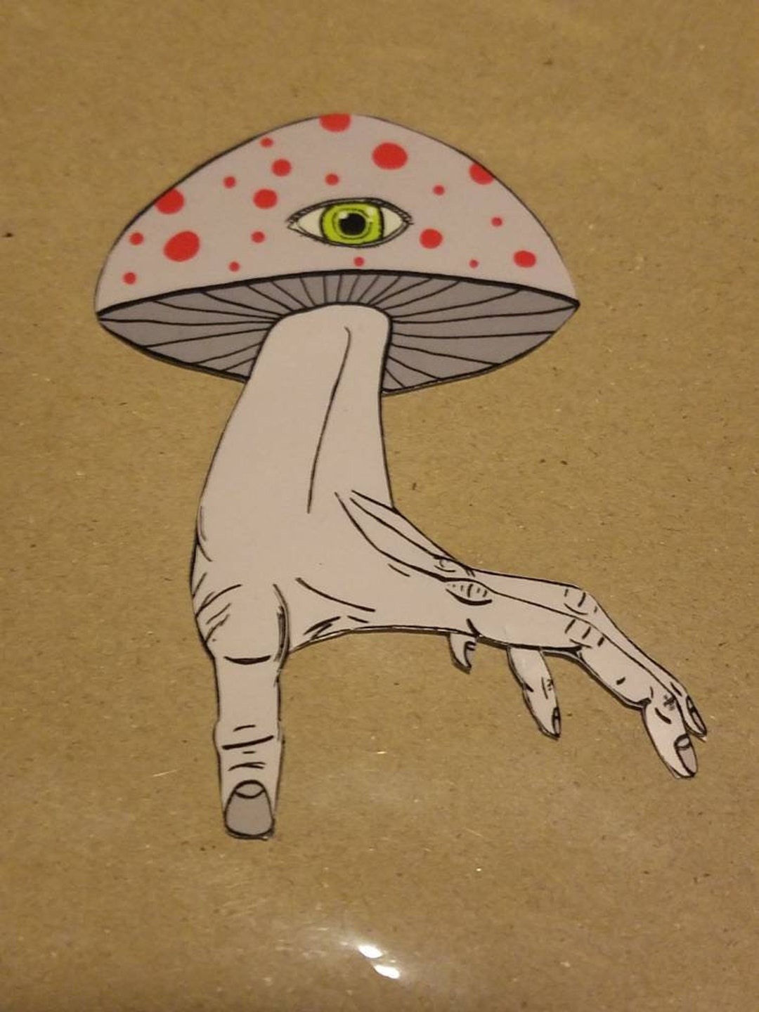 Yokai Mushroom Hand Vinyl Sticker - Etsy