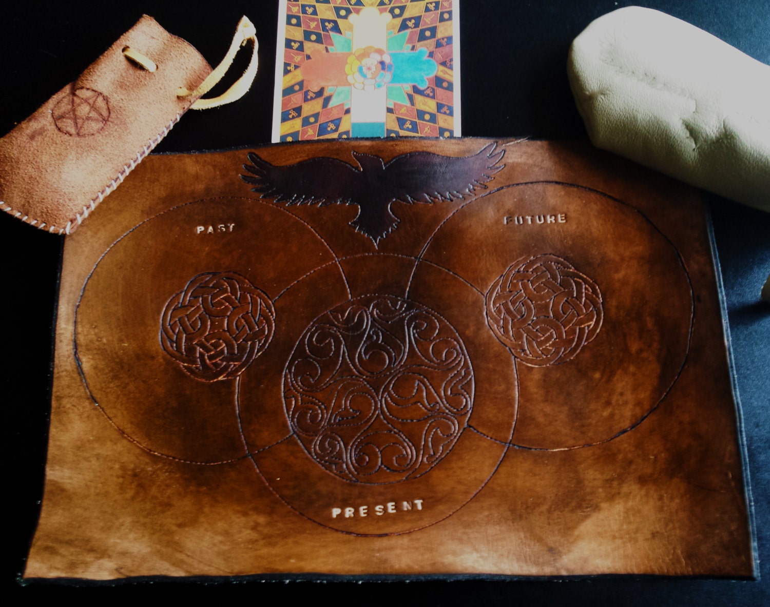 Rune Casting Mat Genuine Leather Past Present Future | Etsy