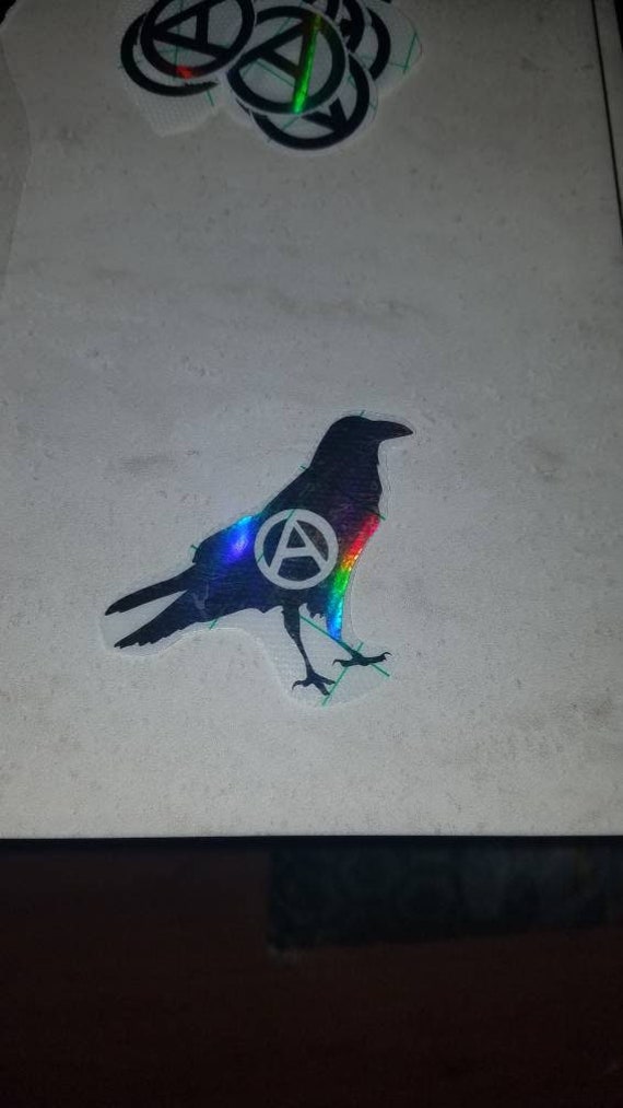 Holo Black Anarchy Raven Decal Crow / Corvid Anarchism - Etsy
