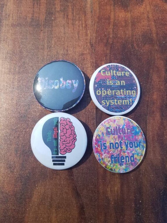 1 Pin back counter culture buttons flare | Etsy