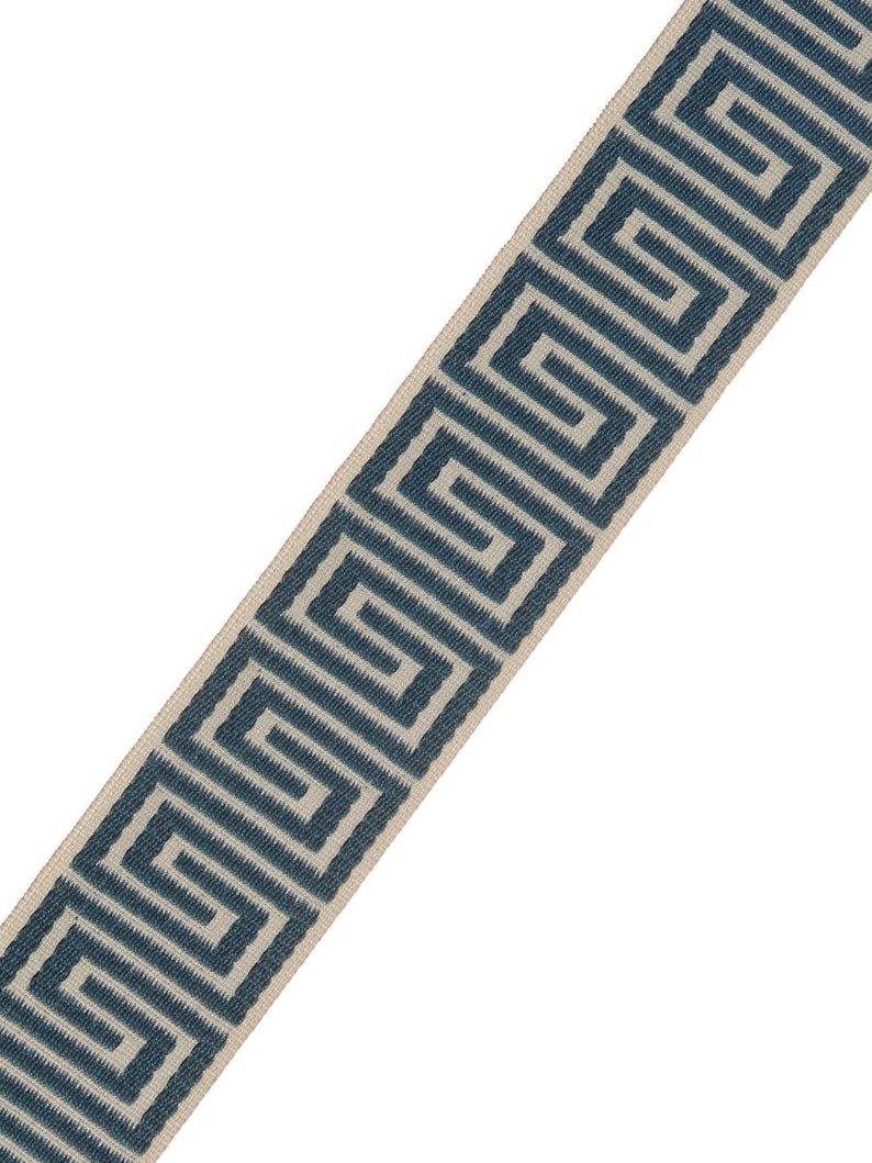 Dark Blue Greek Key Trim for Drapes in classic Greek - Etsy