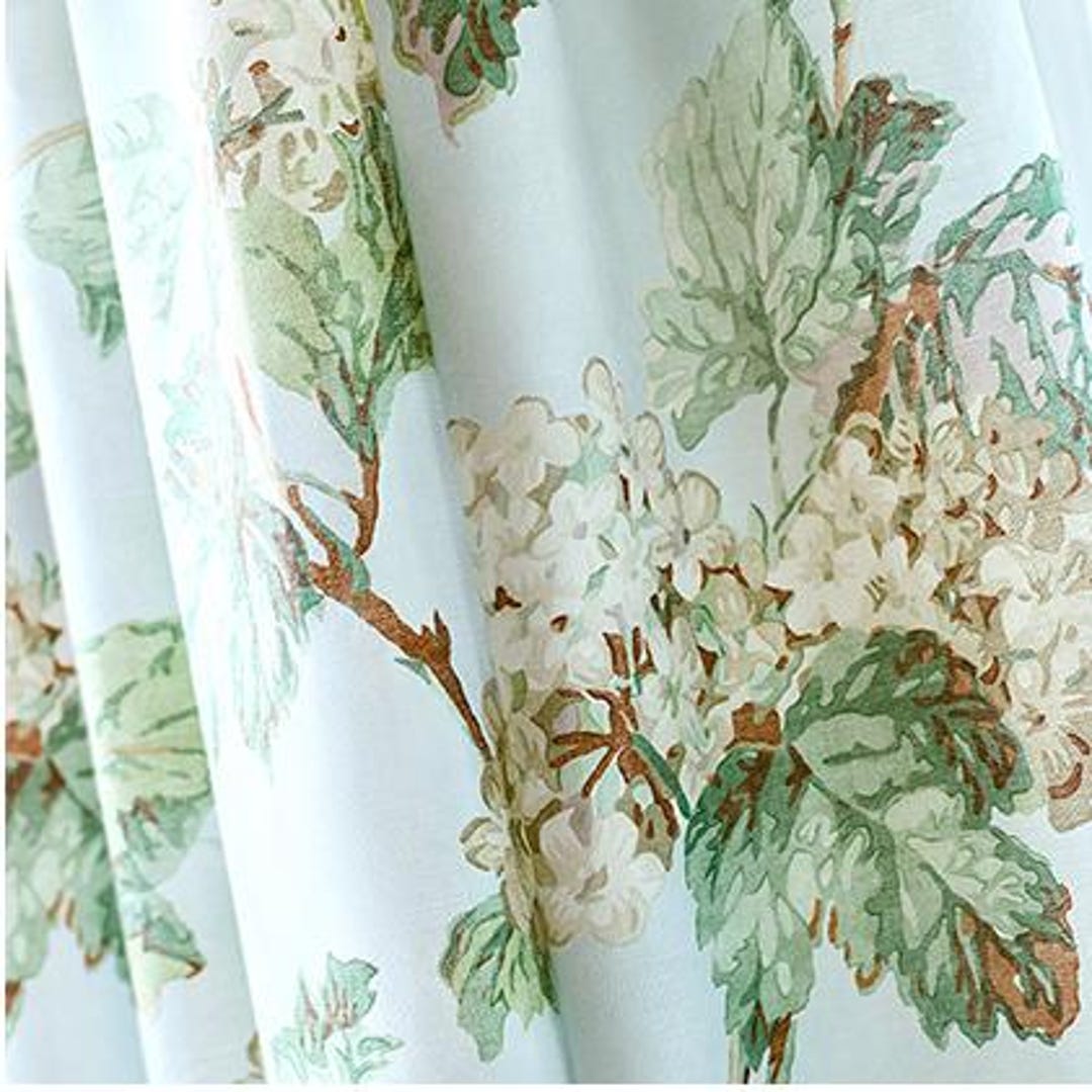 Thibaut *sussex Hydrangea* Drapery Panel, Shown in Soft Blue. Floral ...