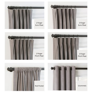 WHITE Linen Pinched Pleat Curtains - Double Width Linen Curtains ...