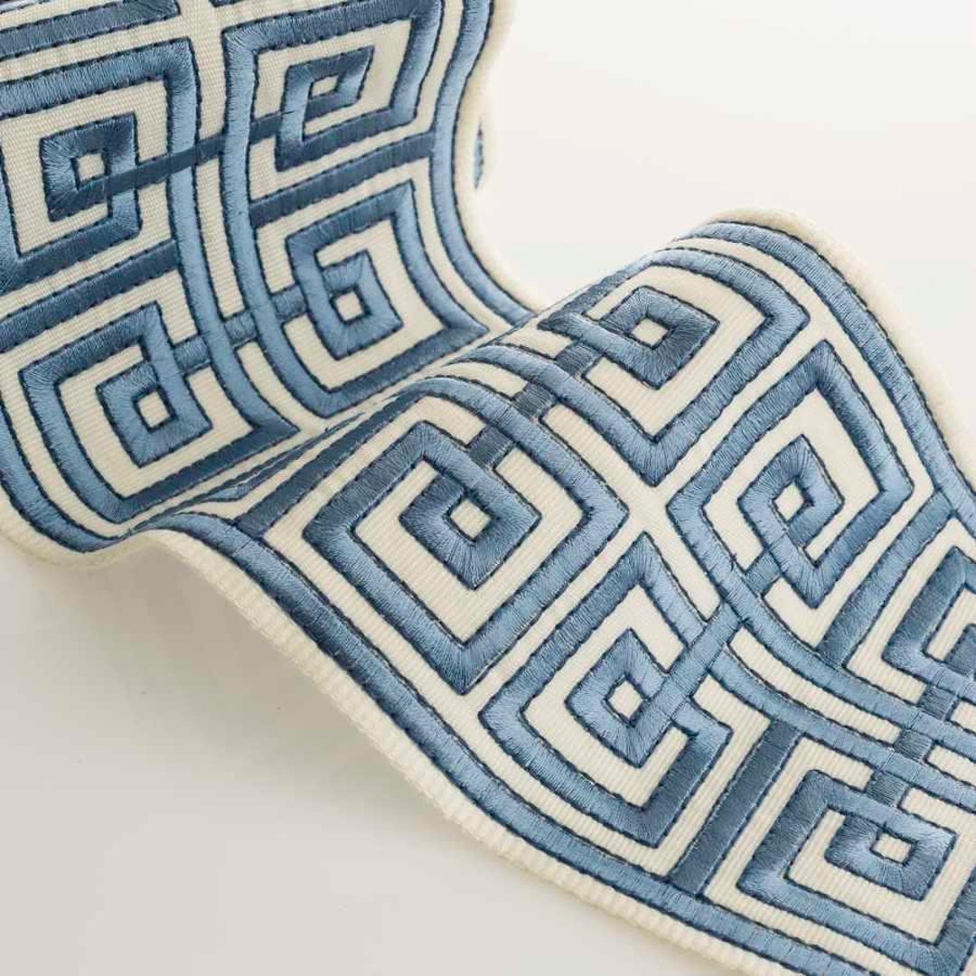 5-inch Greek Key Trim: Geometric Drapery Accent - Blue & Gold - Etsy