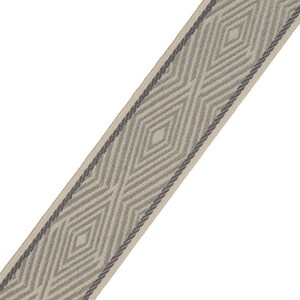 Blend-linen Drapery With Trim in "embroidery Diamond Maze" - Trim With ...