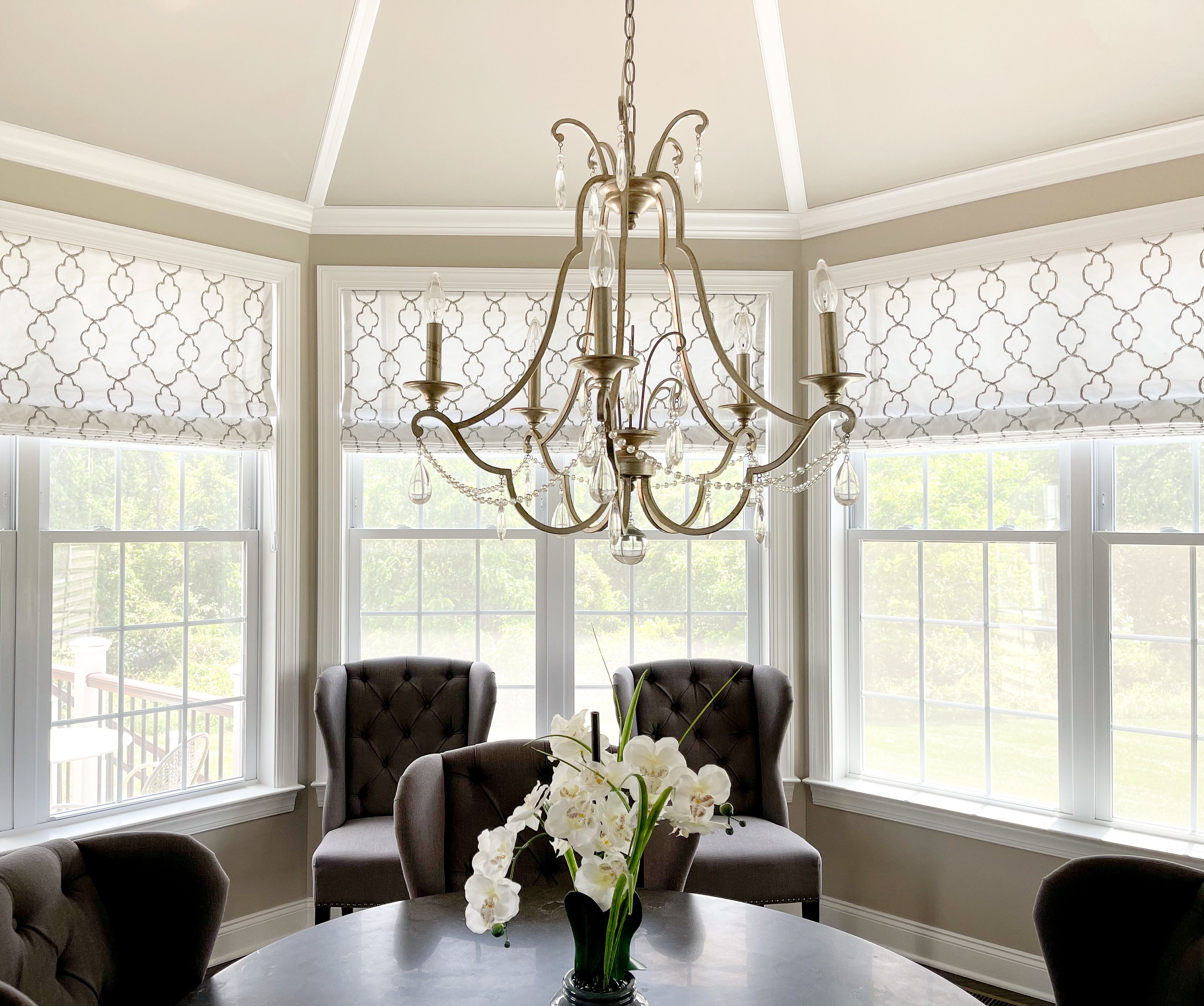 Embroidered Lattice Roman Shade: Custom Cordless Window Treatment - Etsy