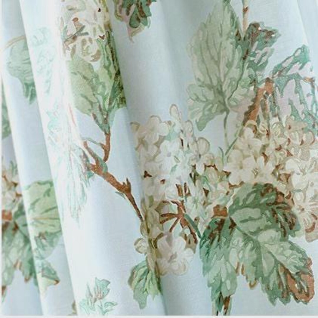 Thibaut Sussex Hydrangea Drapery Panel: Floral Leaf Print Curtain - Etsy