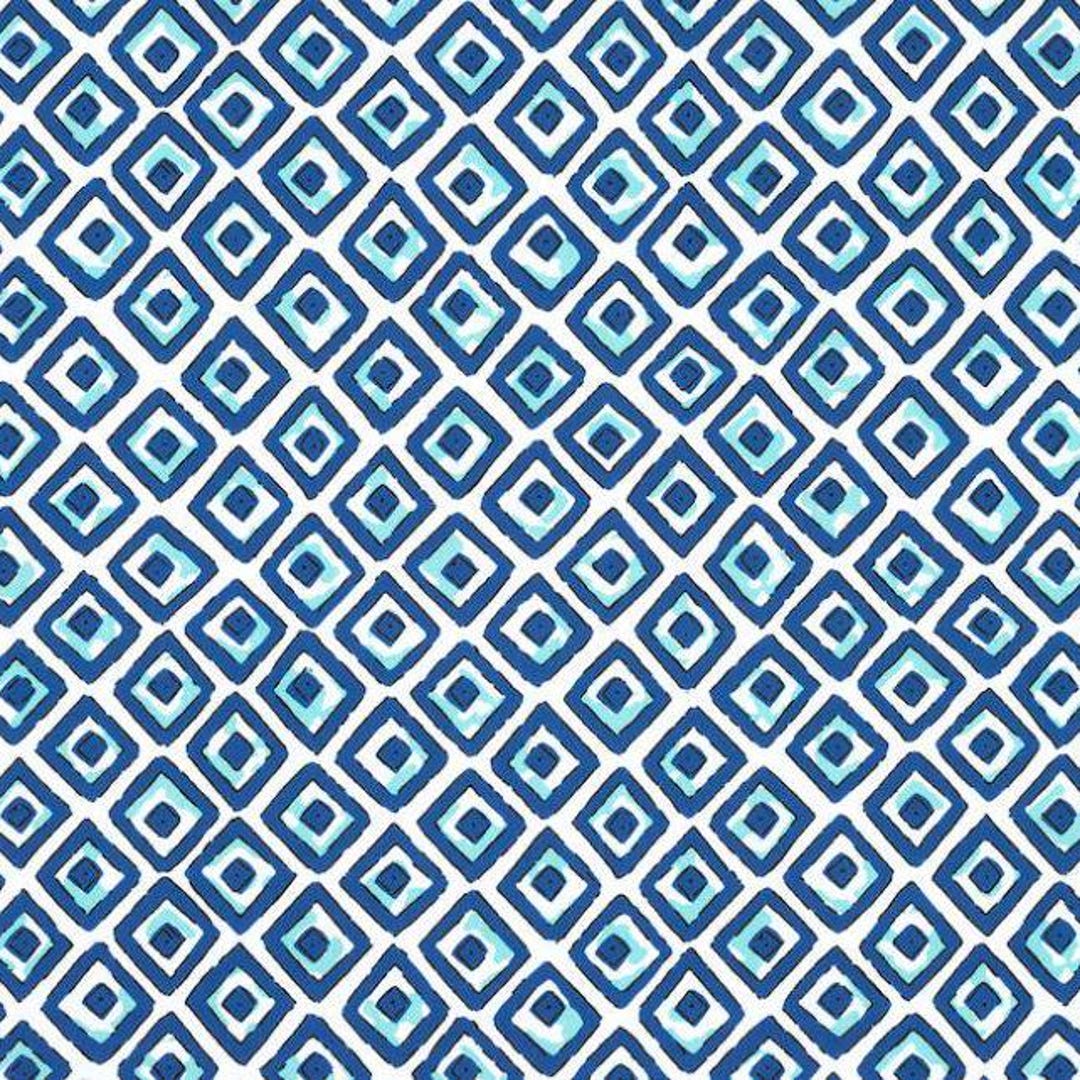 Thibaut Indian Diamond Drapery Panel, Shown in Blue and Turquoise ...