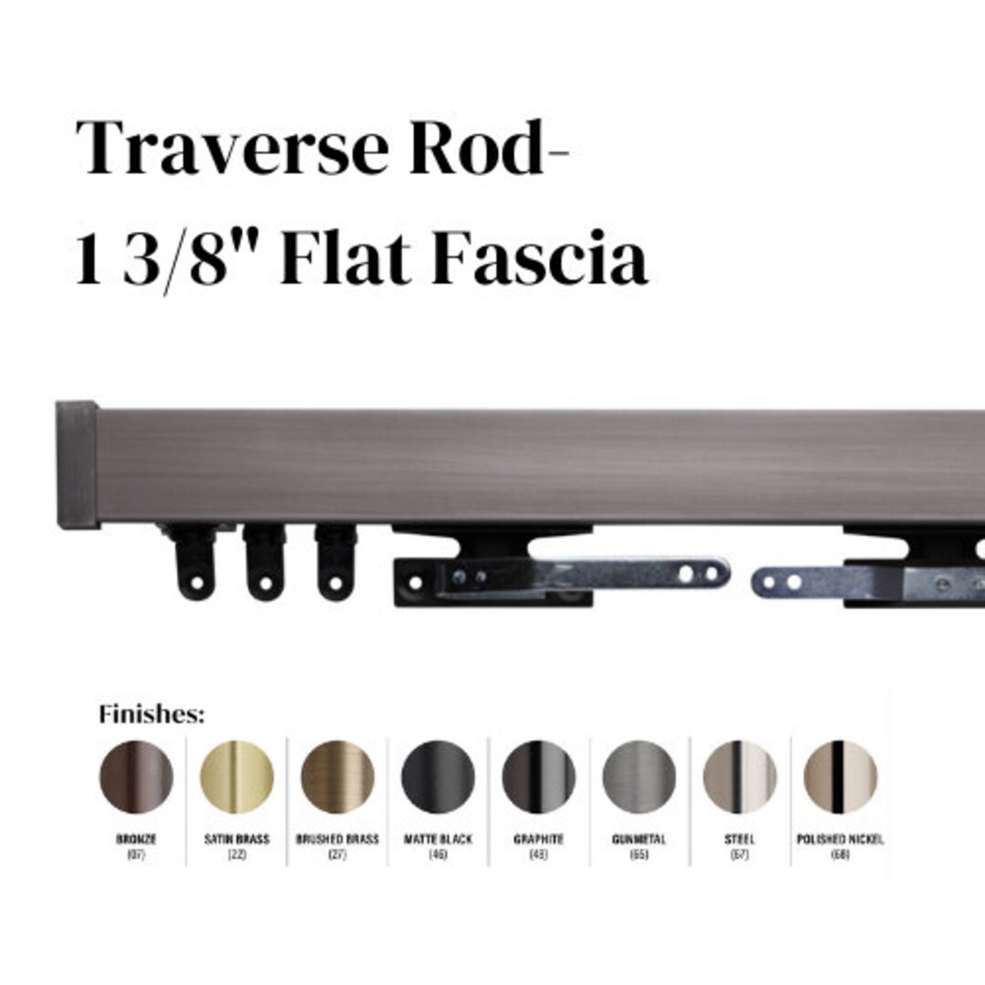 Metal 1 3/8" Diameter Flat Fascia Brass Traverse Rod Set - Etsy