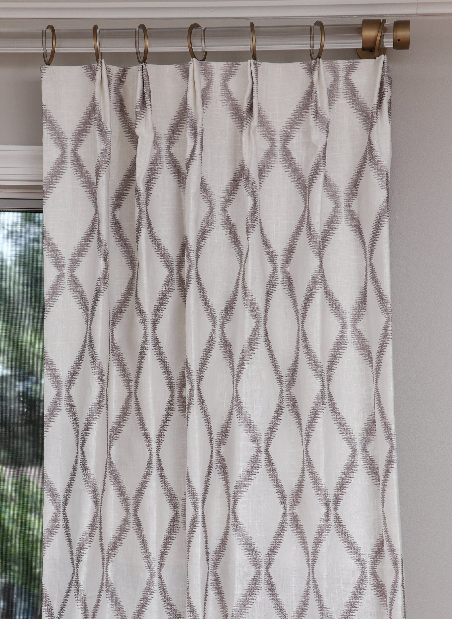 Embroidery Diamond Pattern Drapery Made to Order. Exclusive - Etsy