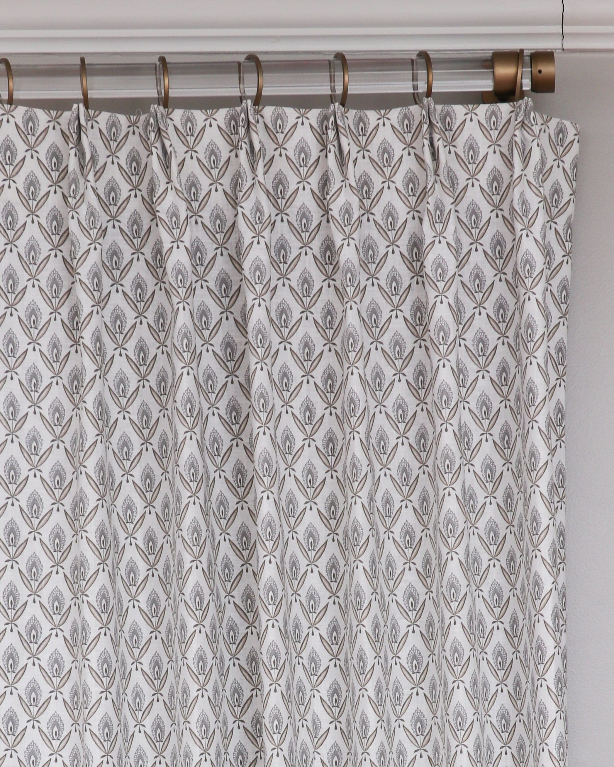 Floral Pattern Custom Curtains in darcy Linen | Etsy