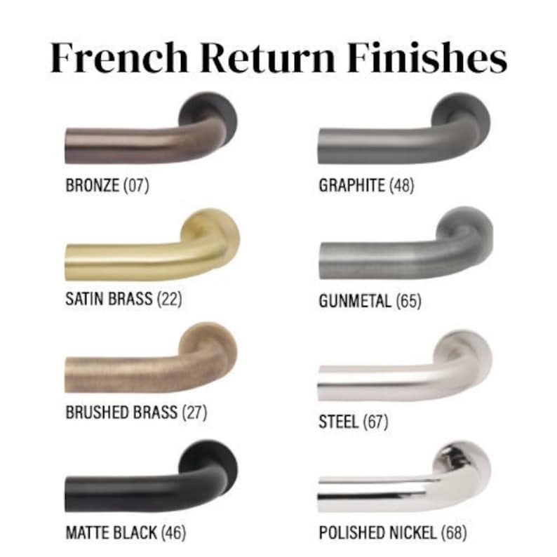 Brass French Return Drapery Hardware Set - 1 3/16