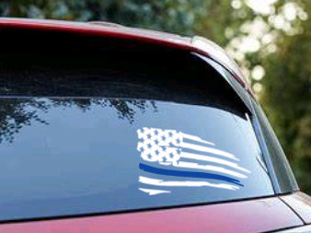 Blue Stipe Distressed Flag Police Distressed Flag Decal - Etsy