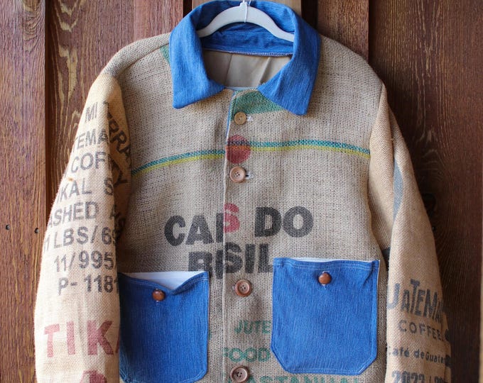 From Beans to Bomber” – Handmade Upcycled Camp4 Coffee Jacket - Etsy