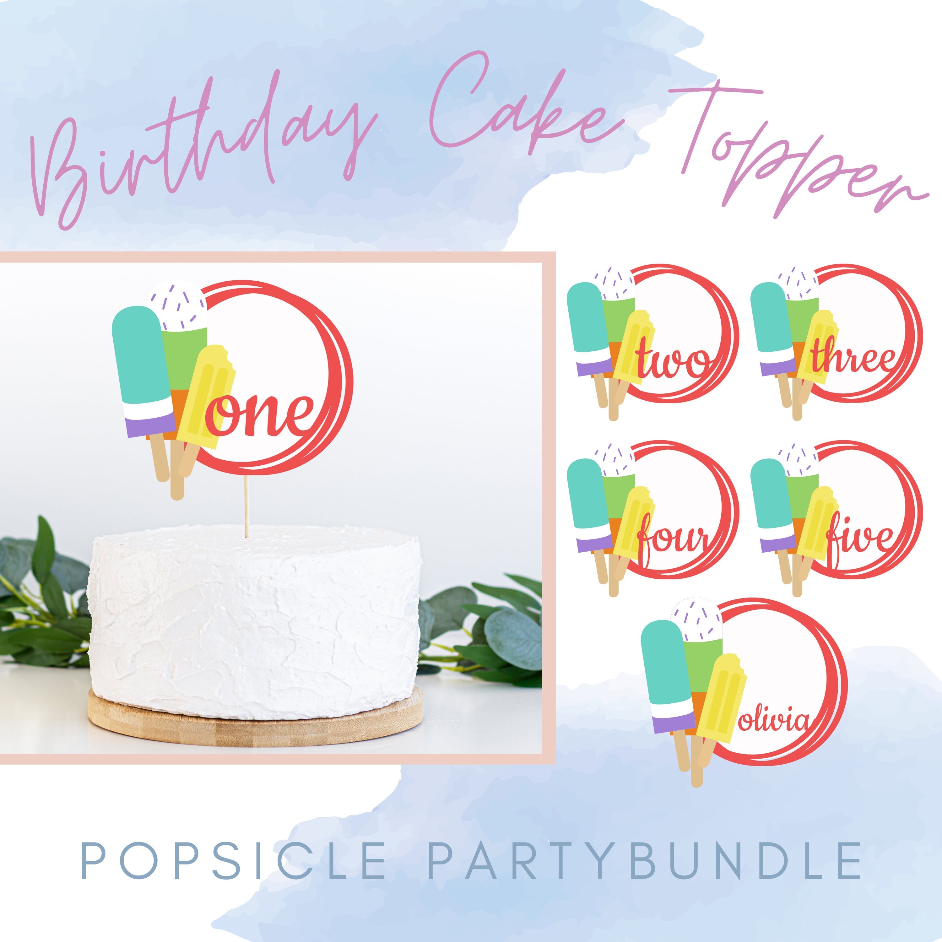 Popsicle Party SVG Cake Topper | Popsicle Birthday SVG Cake Topper ...