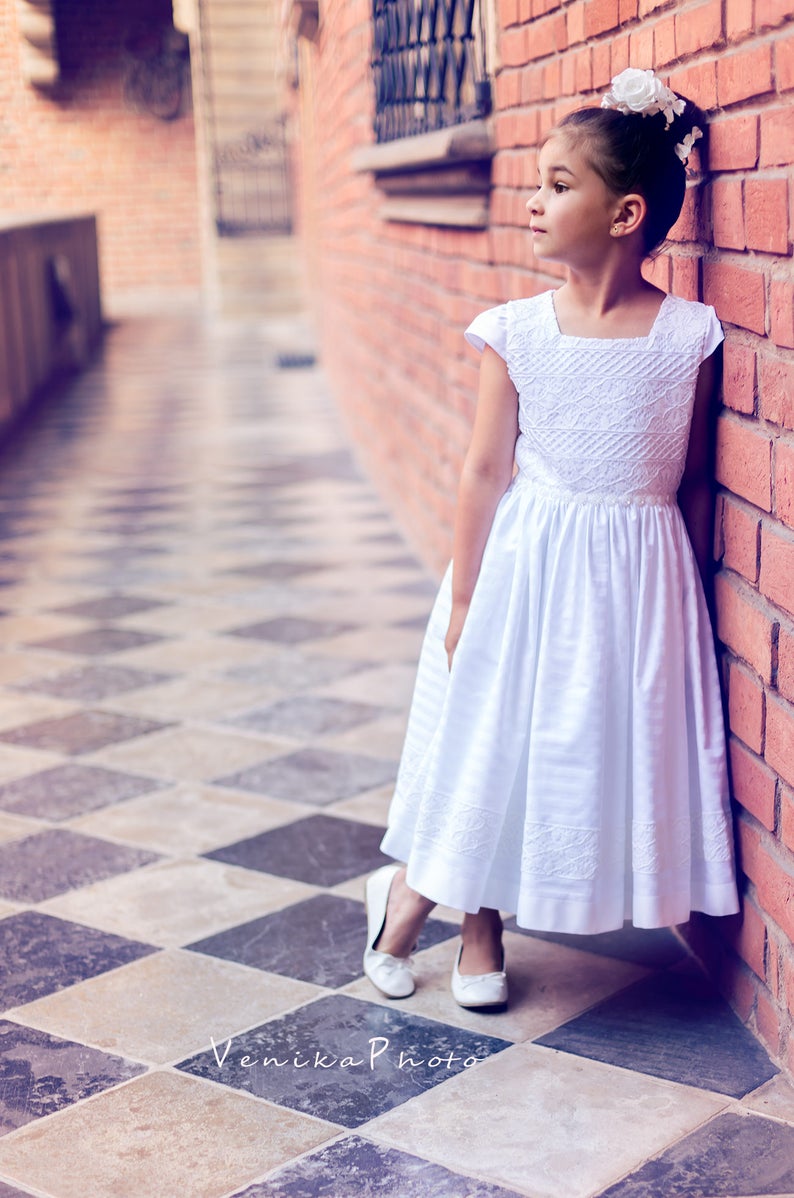 Simple First Communion Dress With Delicate Lace - Etsy Canada