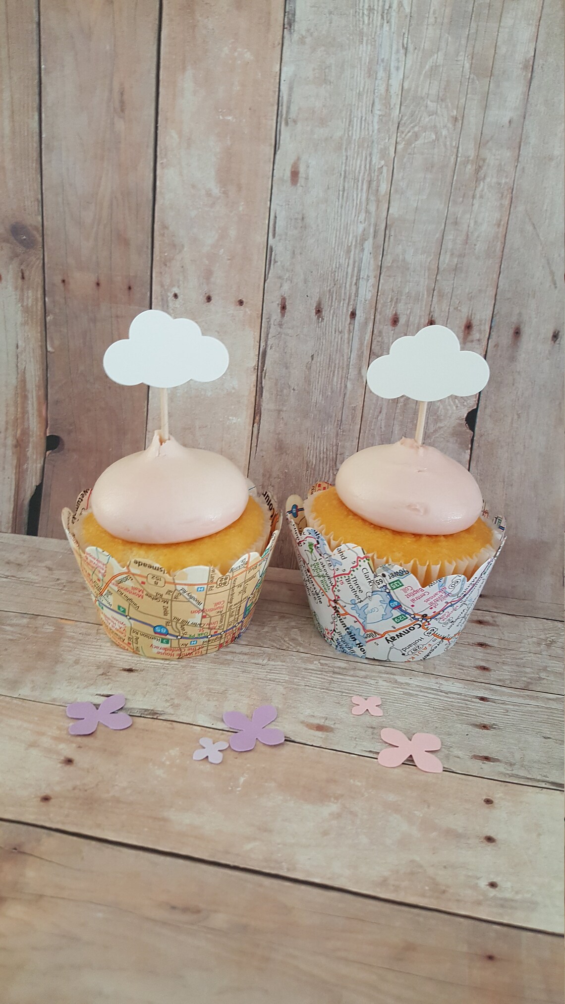Map Cupcake Wrapperscupcake Wrappersmap Decorationsbridal - Etsy