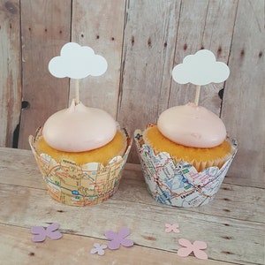 Map Cupcake Wrapperscupcake Wrappersmap Decorationsbridal - Etsy