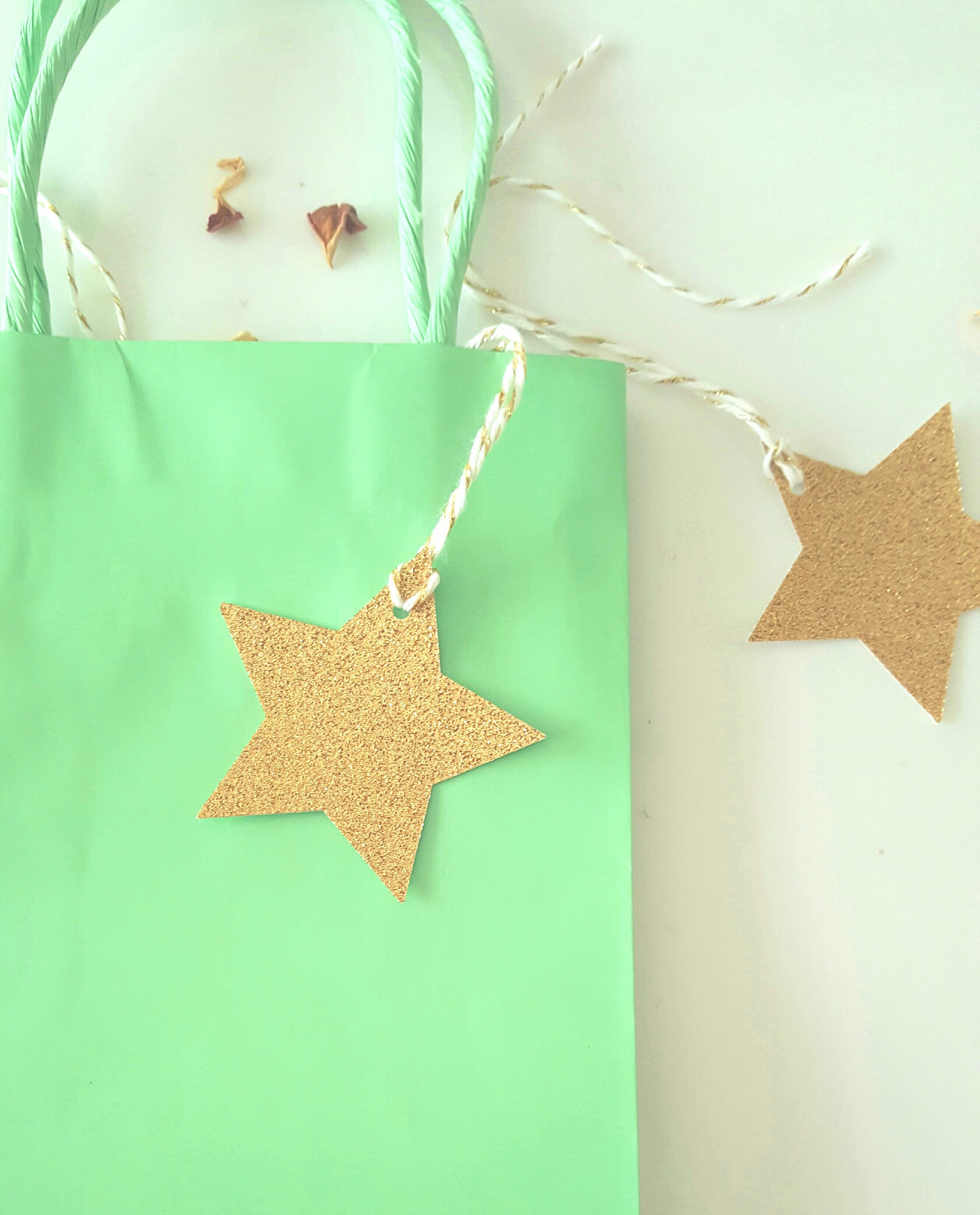 Gold Star Tags/christmas Gift Tags/star Gift Tags/gold Glitter Star ...
