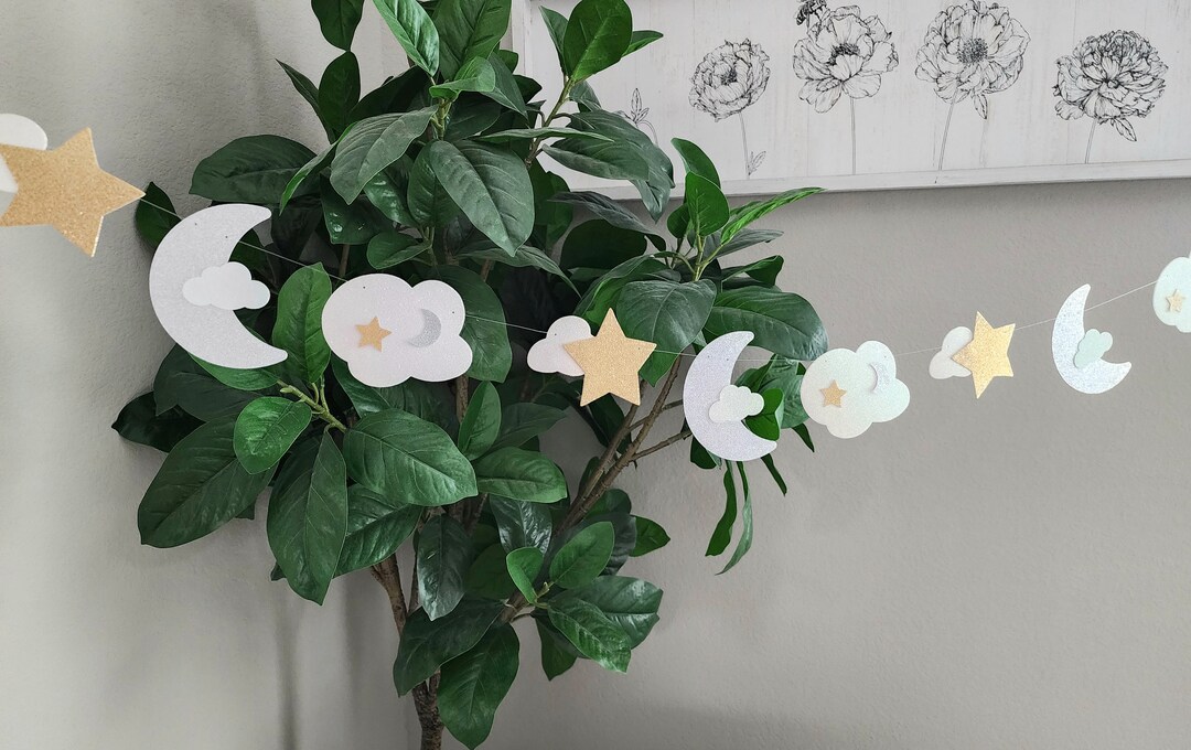 Moon Garland,cloud Garland,star and Moon Banner,baby Shower Decorations ...