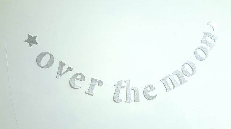 Over the Moon Banner, Over the Moon Sign,twinkle Party Decor, Over the ...