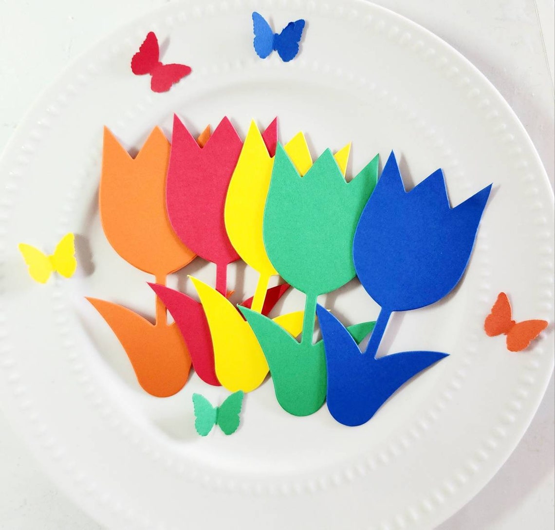 Tulip Die Cuts/pick Colors/tulip Cut Outs,garden Theme Decor,spring Die ...